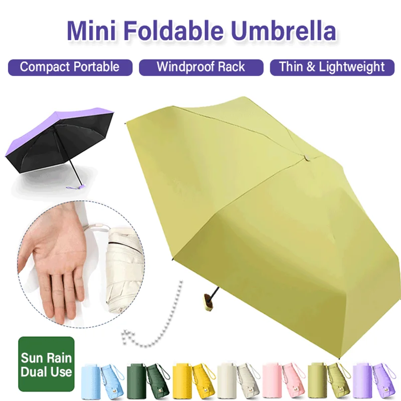Mini Compact Umbrellas Fruit Pattern Lightweight Uv Protection ...