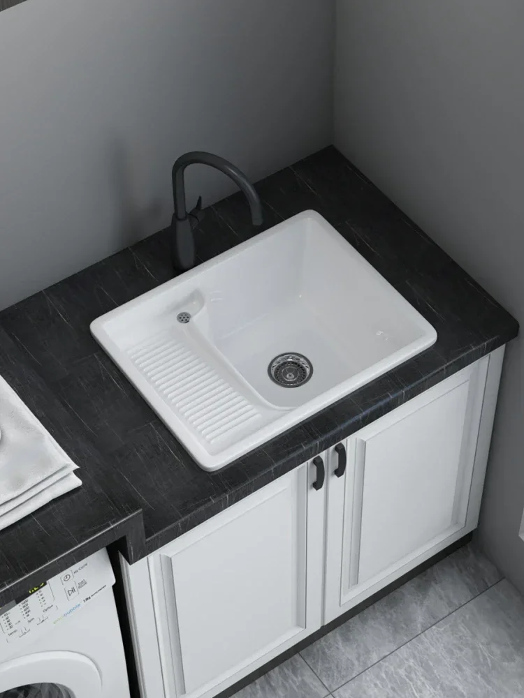 Ceramic-balcony-laundry-sink-with-washboard-laundry-basin-semi-recessed ...