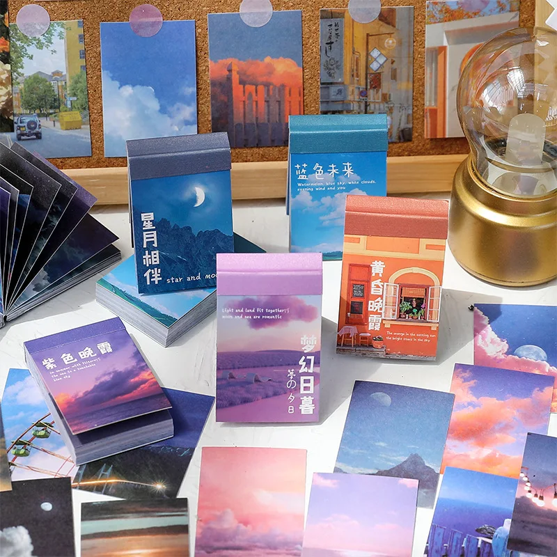 Journamm 50pcs/pack Ins Sky Landscape Stickers Mini Book Decor Junk ...