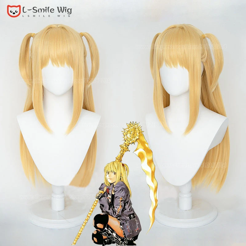 Death Note MisaMisa Cosplay 70cm Long Hair With Double Tail Misa Amane ...