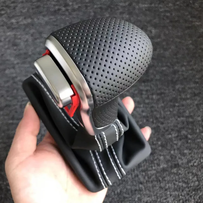 car-Leather-Chrome-GEAR-Shift-Knob-shift-knobs-FOR-AUDI-A6-A7-A3-A4-A5 ...