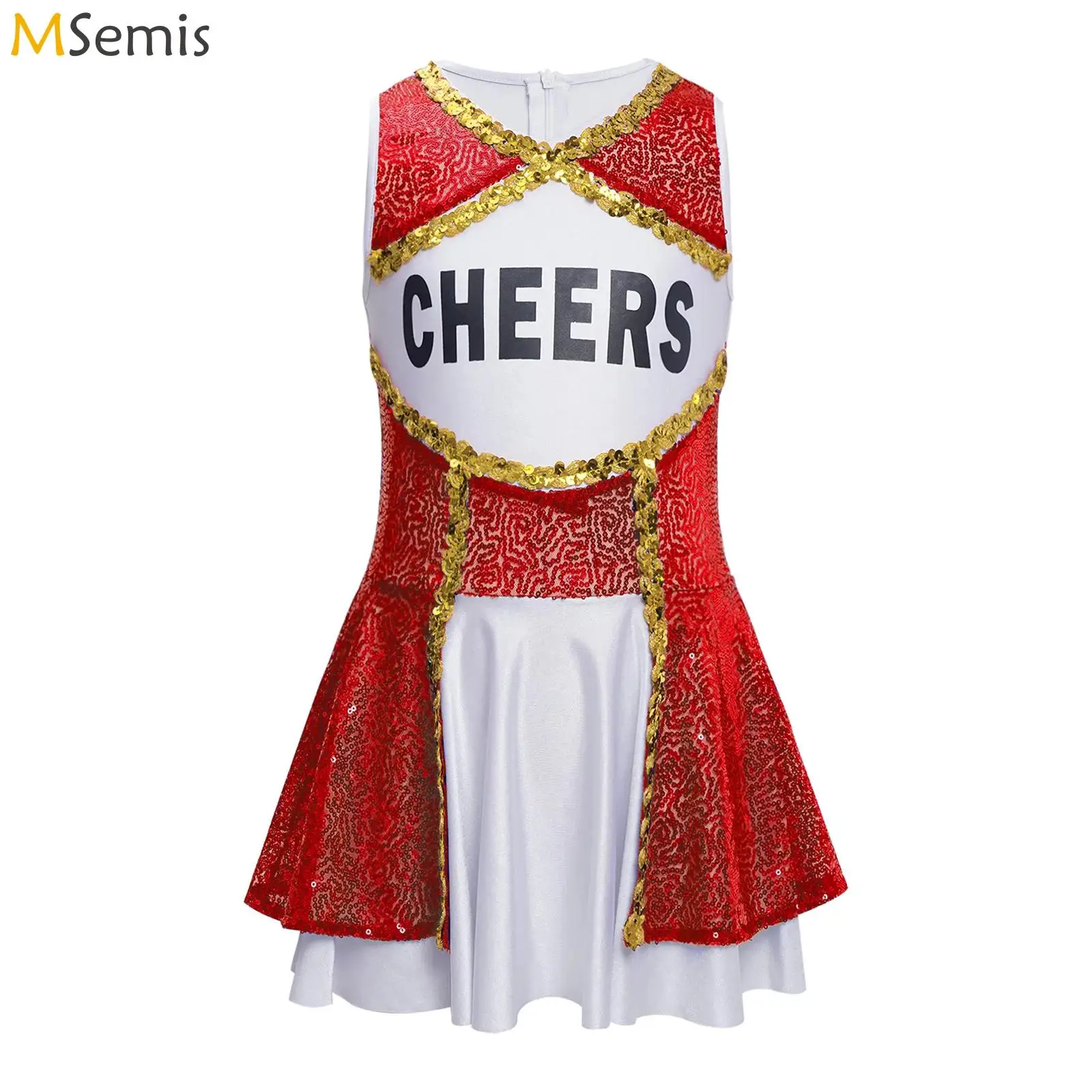 Disfraz de animadora para niñas, uniforme de animadora con cuello en V ...