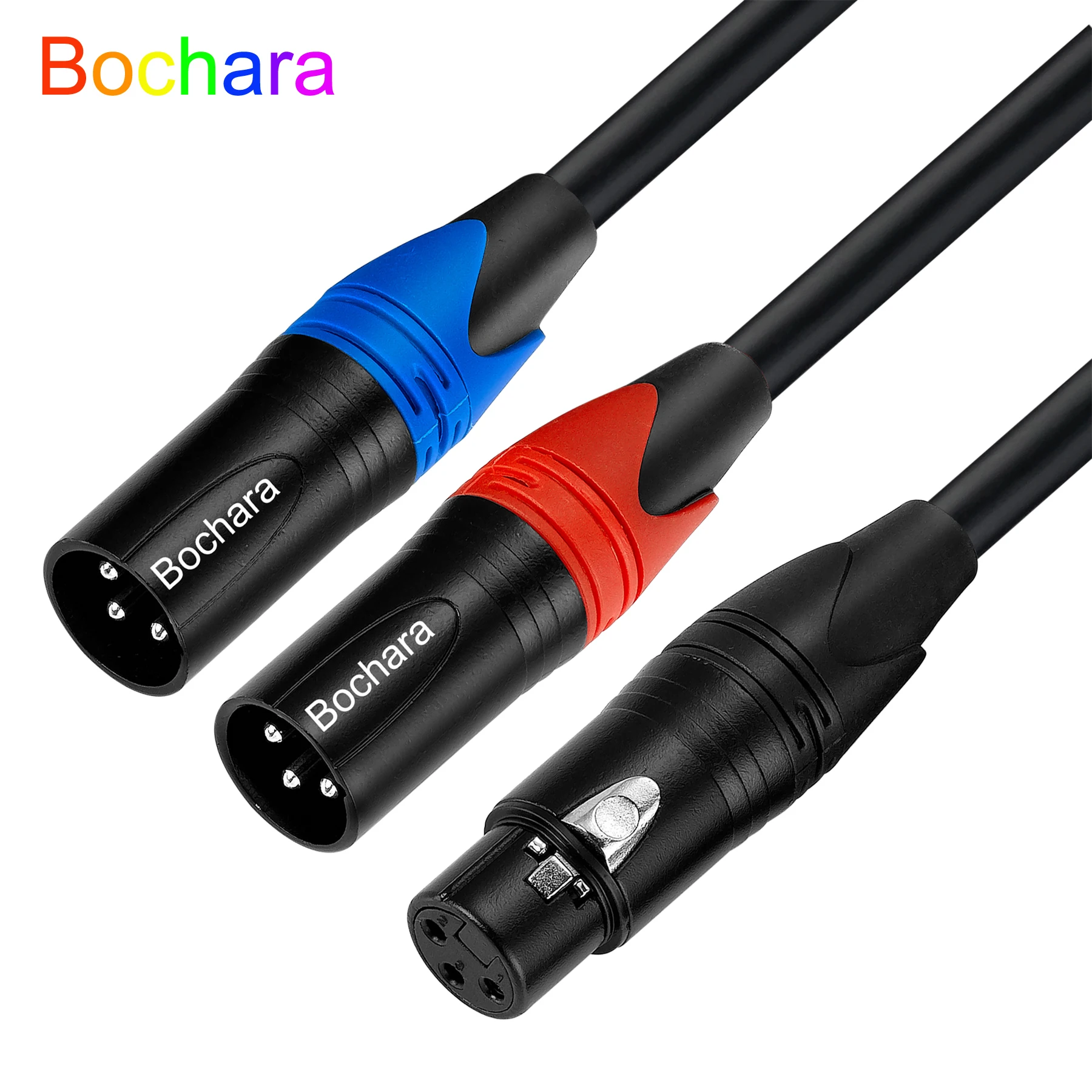 Bochara-3Pin-Balanced-XLR-Female-to-Dual-XLR-Male-Splitter-Cable-Foil ...