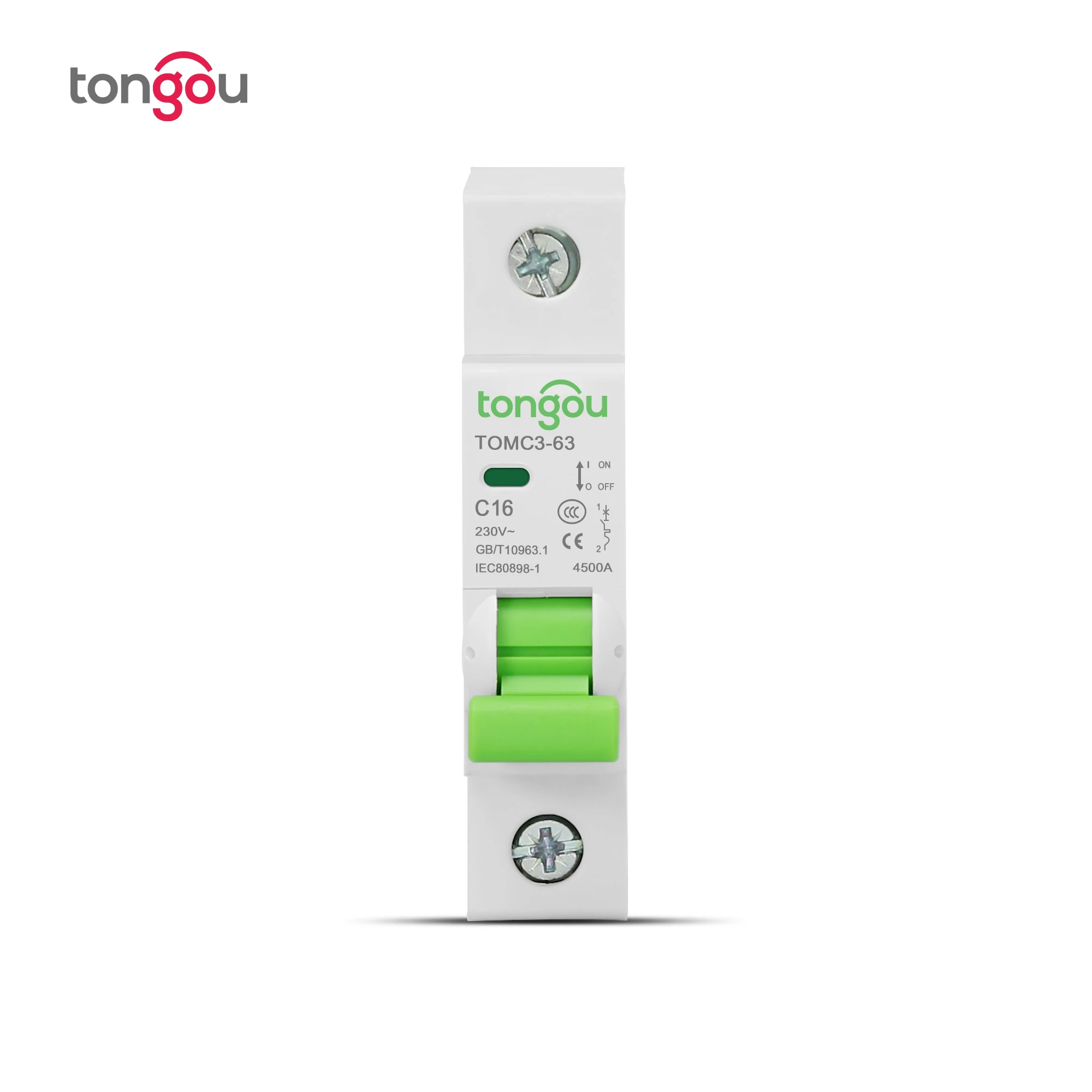 MCB 1P 16A Curve C 110V 220V 400V 4.5KA AC Mini Circuit Breaker TOMC3 ...