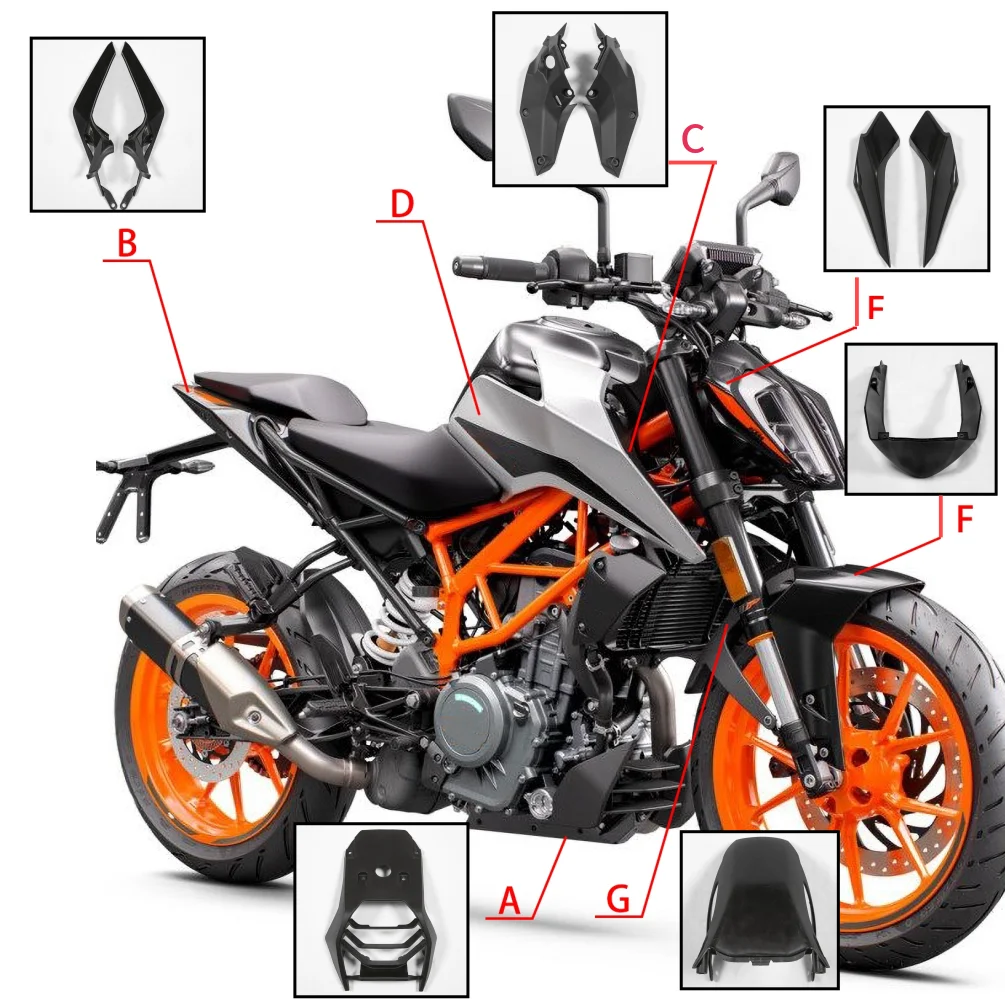 For-Duke-390-Injection-Panel-Bodywork-Frame-Protector-Kits-For-KTM ...