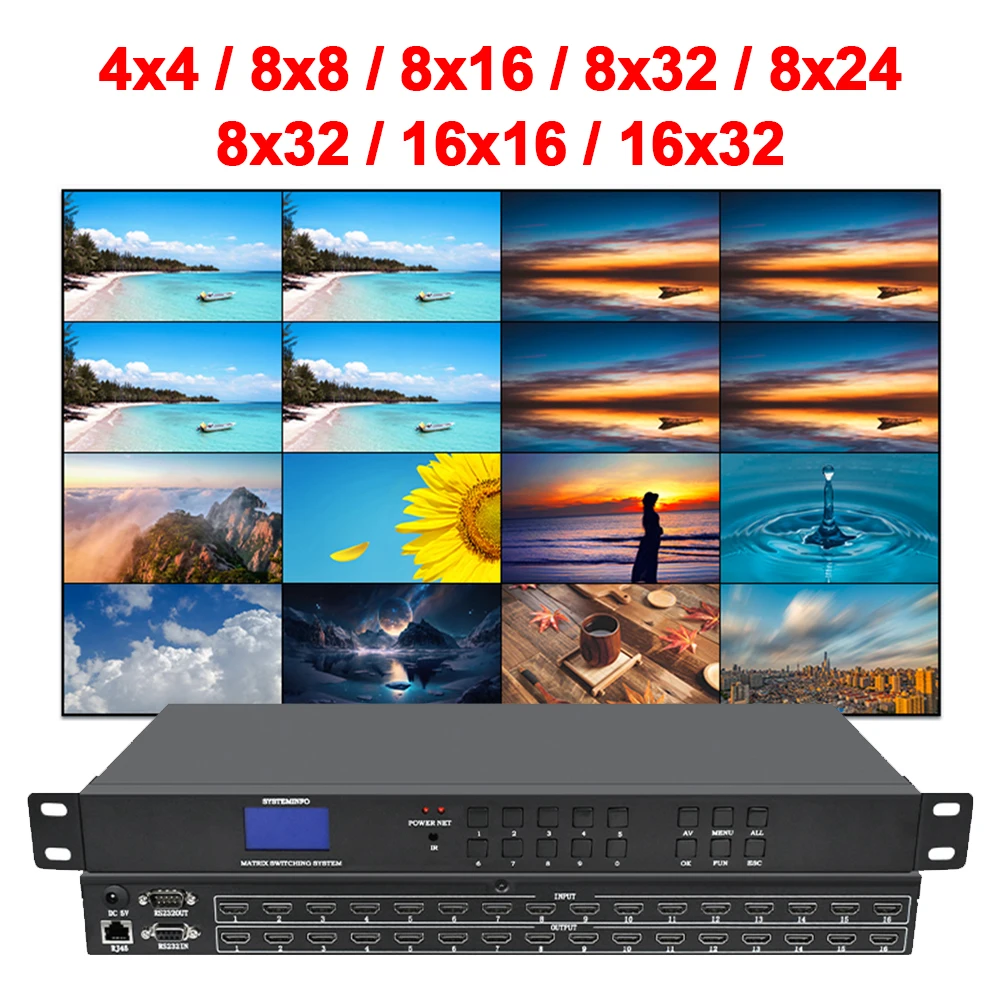 Hd Audio/video Matrix 4x4 8x8 8x16 8x24 8x32 16x16 16x32 Splicing ...
