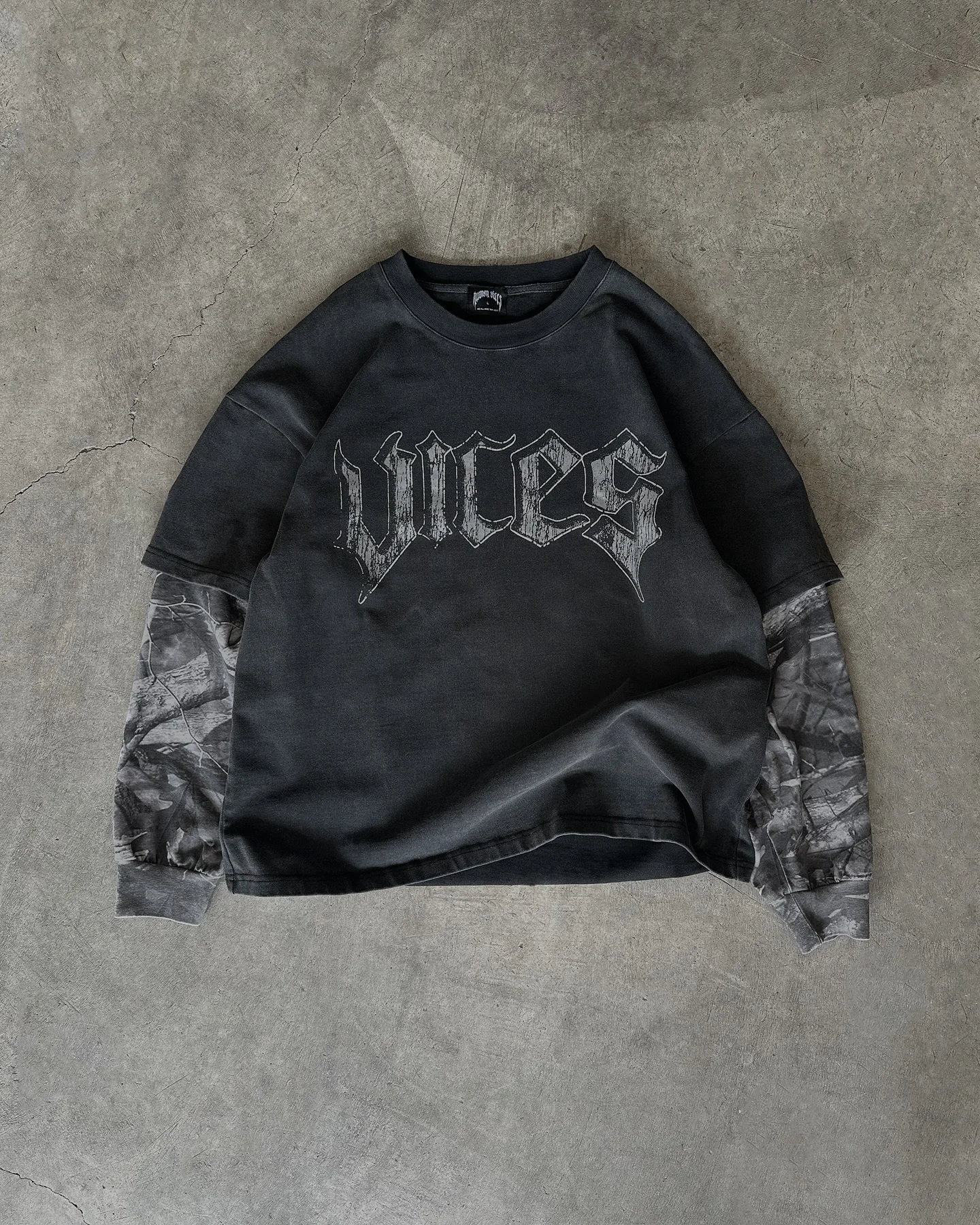 Y2k Gothic Hip Hop Letter Pattern Double Layer Long Sleeved Tops ...