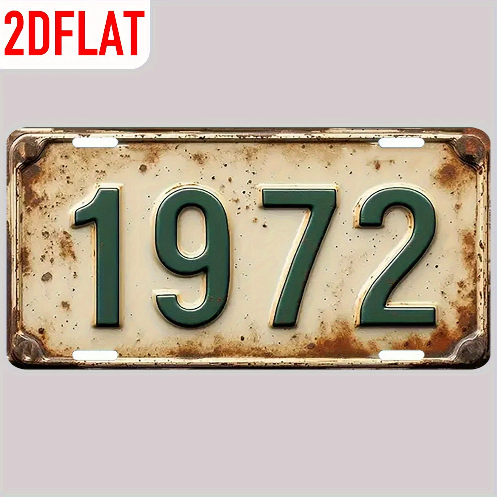 Vintage 1972 Metal License Plate Wall Art - Rustic Green & White Design ...