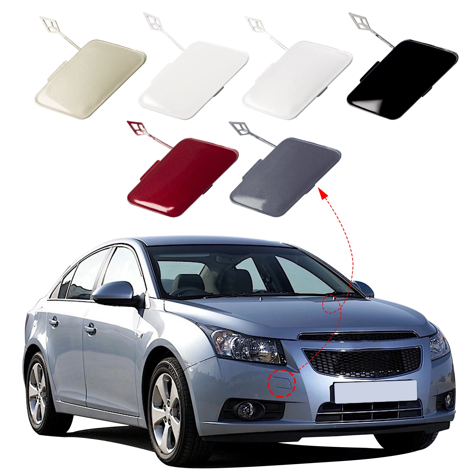 Front Bumper Tow Hook Cover Cap Towing Eye For Chevrolet Cruze ...