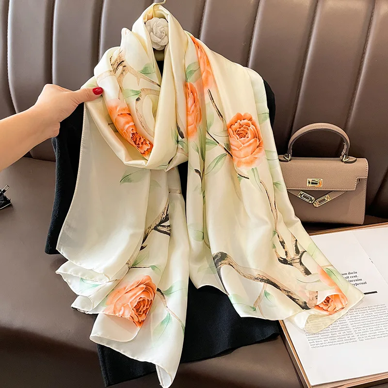 Silk-Scarf-Foulard-Female-Headbanda-Luxury-Hijab-Women-Soft-Warm ...