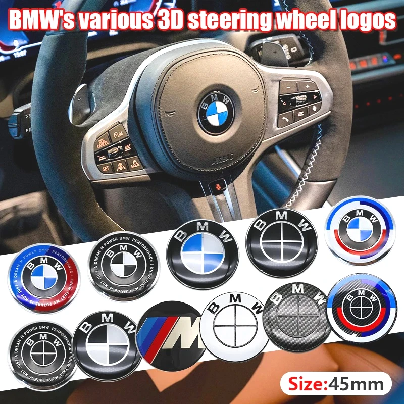 Car Emblem Steering Wheel Decoration Badge Sticker Logo Accessories For ...