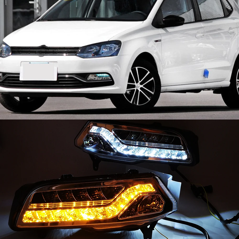 1-Pair-Daytime-Running-Light-for-VW-Volkswagen-Polo-2014-2015-2016-2017 ...