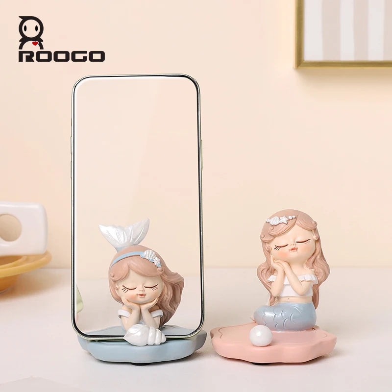 Roogo-Figurin-Resin-Mermaid-Ornaments-Mobile-Phone-Stand-Holder-Phone ...