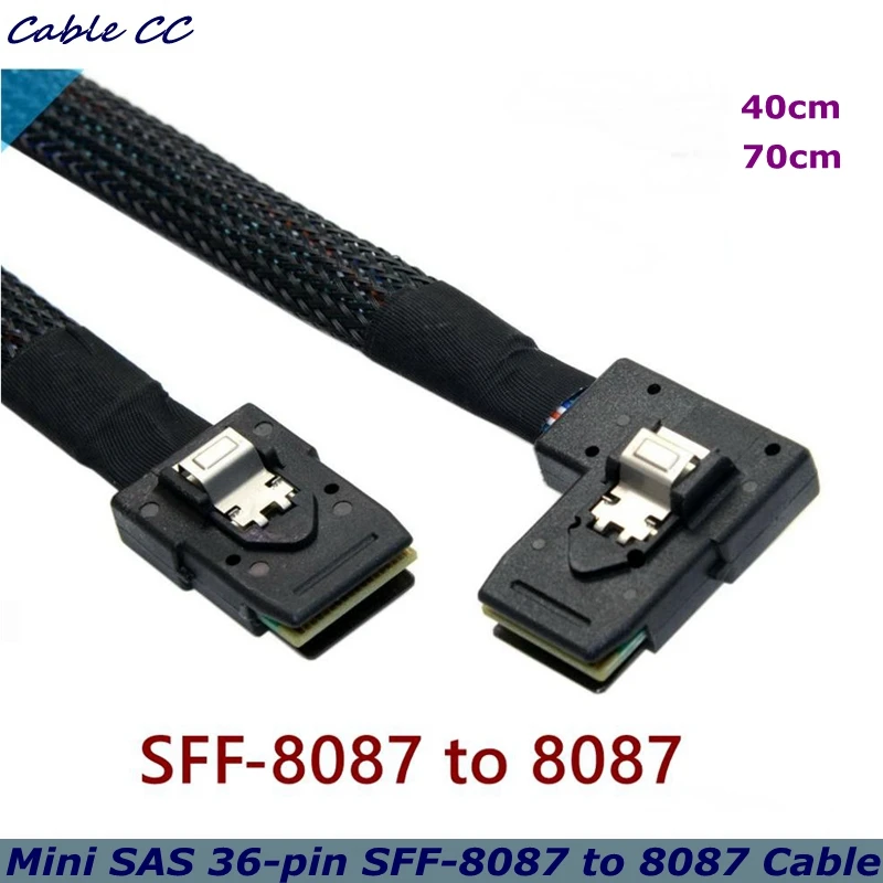 Original Server Cable Ultra-thin Flat Left-bend 90 Degree Mini SAS 36 ...