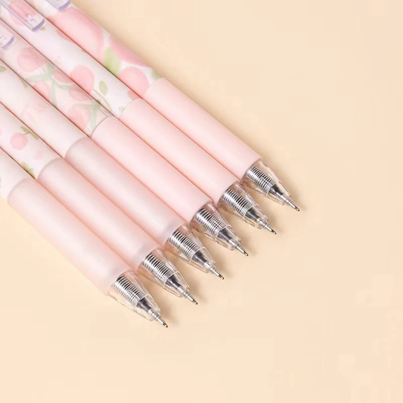 6Pcs-Cute-Pink-Tulip-Gel-Pen-Elegant-Simple-Pressing-Neutral-Pens ...