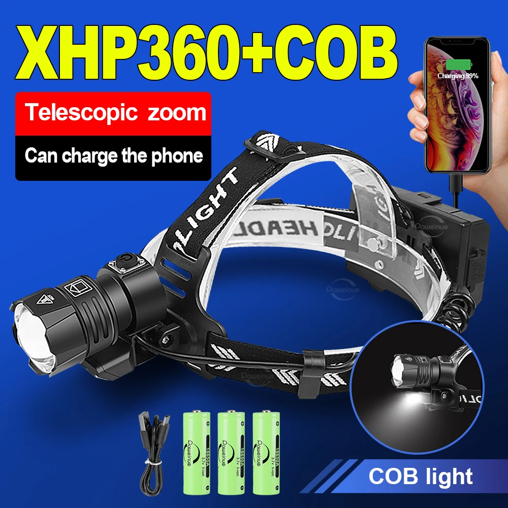 Ultra-XHP360-Powerful-Headlamp-18650-USB-Rechargeable-LED-Head-Lamp ...
