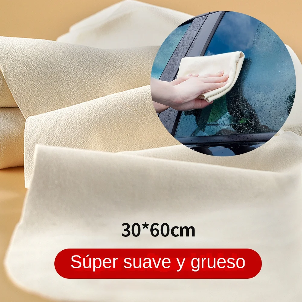 Paño de cuero Natural para limpieza de coche y motocicleta, toalla de ...
