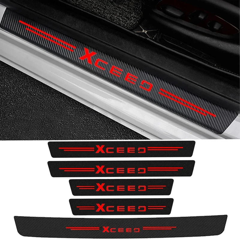 Carbon-Fiber-Anti-Scratch-Sticker-Car-Door-Sill-Protector-Plate-for-KIA ...