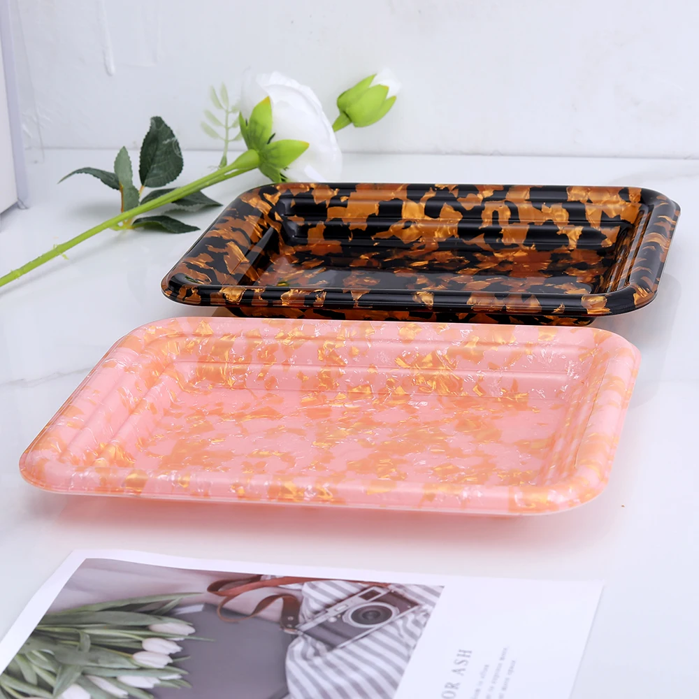 Nordic Square Lattice Acrylic Storage Tray Fruit Food Cake Kitchen Tray ...