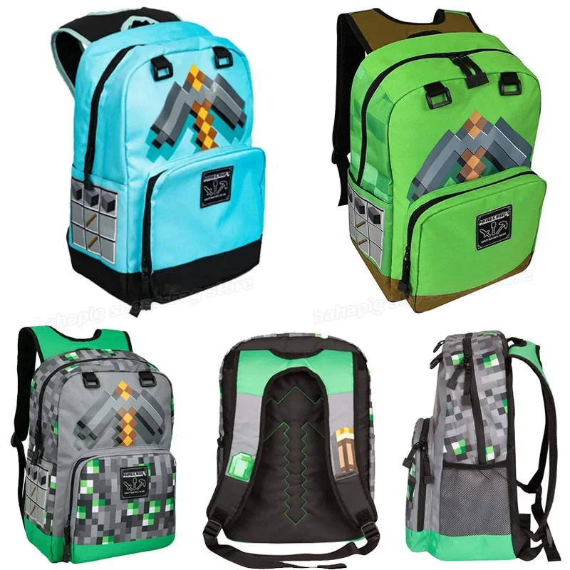 Miner-Crafting-Pixel-Backpacks-Unisex-Boy-Bookbag-mochila-para-ni-os ...