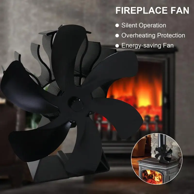 6-propeller-Heat-powered-Fireplace-Fan-High-Efficiency-Fans-New-Stove ...
