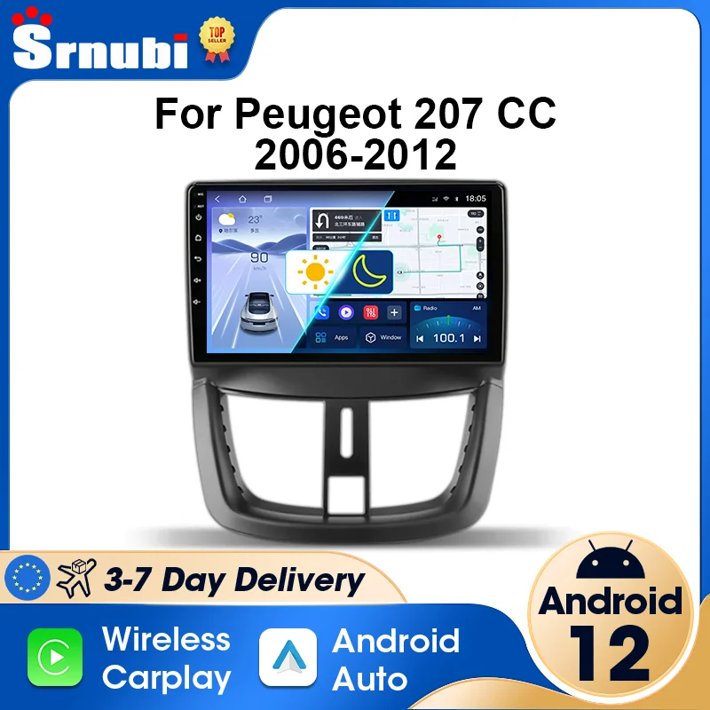 Android-12-Wireless-Carplay-for-Peugeot-207-CC-207CC-2006-2015-Car ...