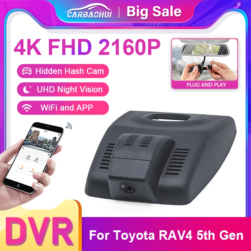 New 4K Dash Cam For Toyota RAV4 5th Gen (XA50/XU80) For Venza 2019-2023 ...