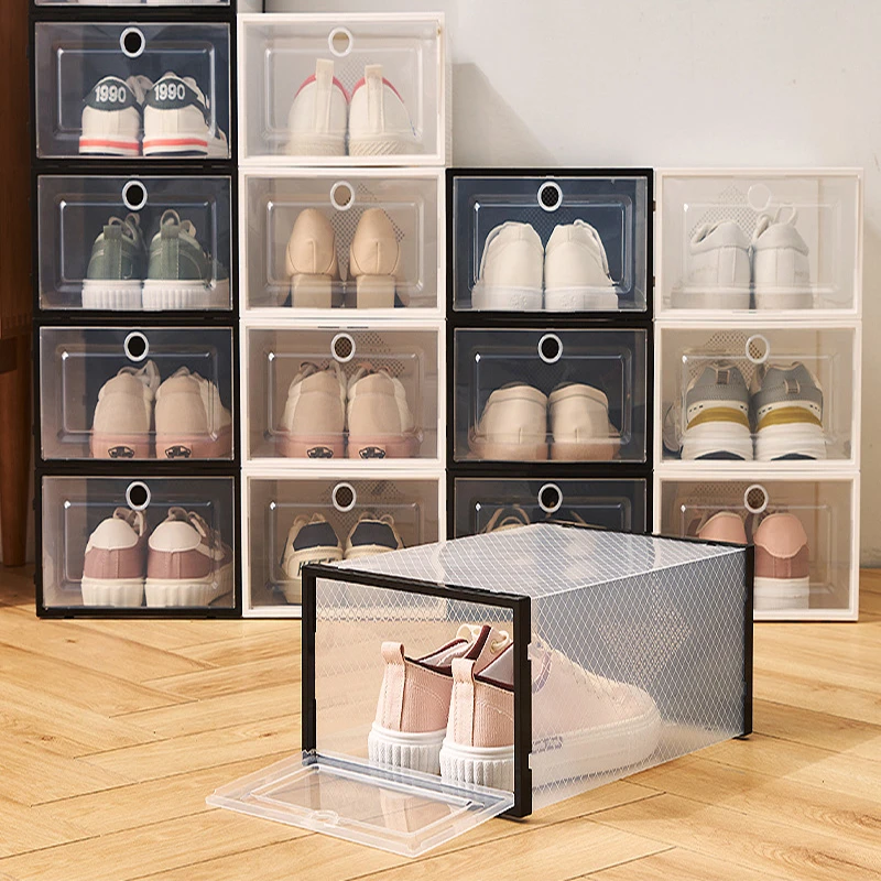 1Pcs Fold Shoes Case Plastic Transparent Drawer Case Plastic Shoe Boxes ...