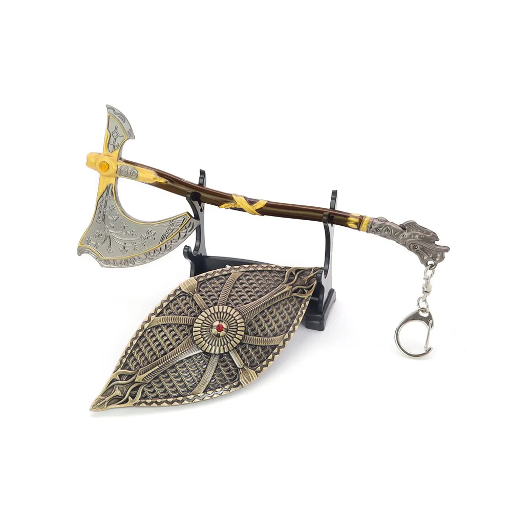 God of War 5 Dauntless Shield Set Keychain 18cm Metal Leviathan Axe ...