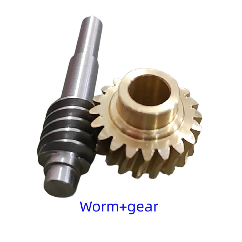 1M Copper Worm Gear + Stainless Steel Double-headed Worm 1:10 Self ...