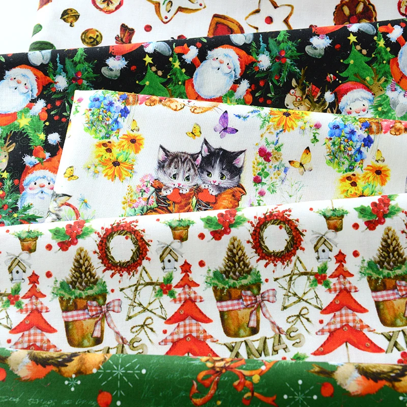 Christmas-Fabric-By-The-Meter-for-Costume-Diy-Sewing-Printed-Decorative ...