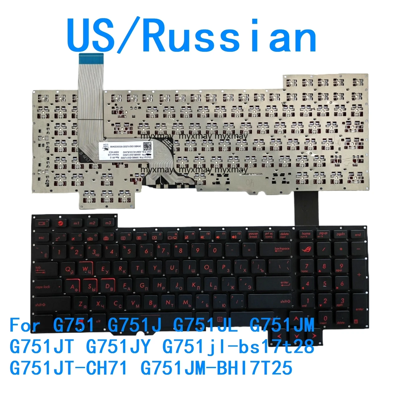 New US Russian Language Keyboard For ASUS G751 G751J G751JL G751JM ...