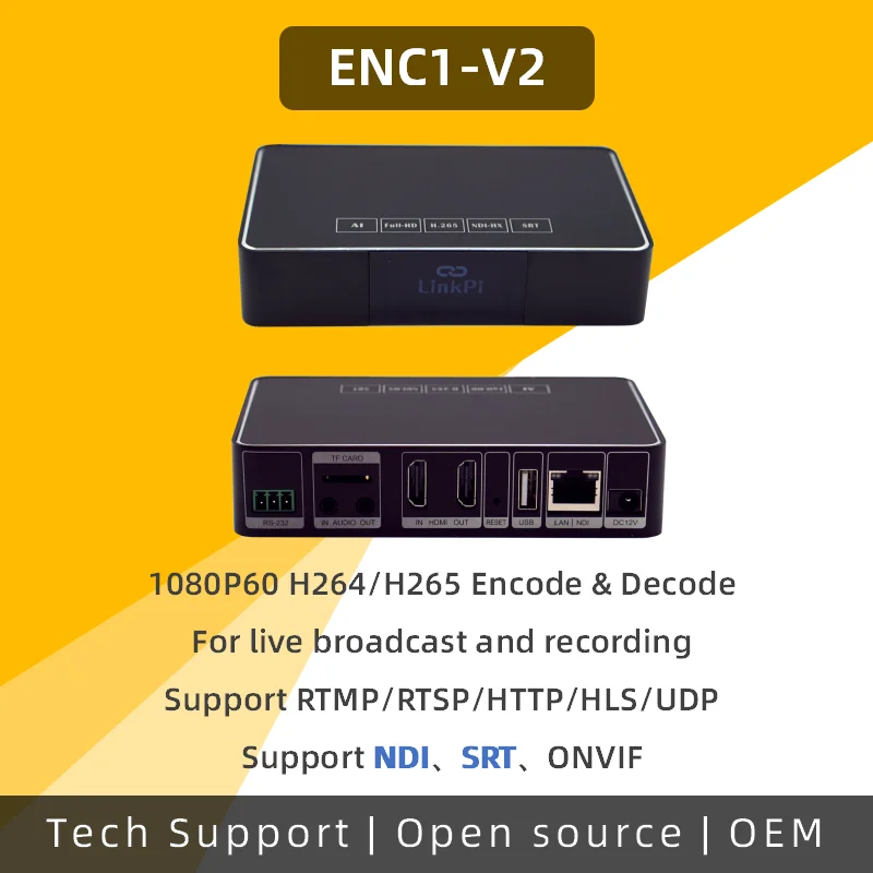 ENC1V2 codificador HDMI, decodificador 1080P, NDI, SRT, RTMP, RTSP ...