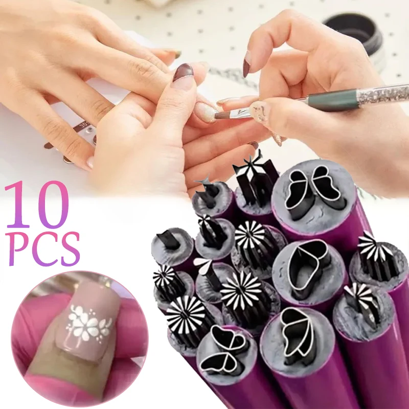 6-10PCS-Nail-Stamp-Set-Flower-Butterfly-Pattern-Stamp-Nail-Doodle-Pen ...