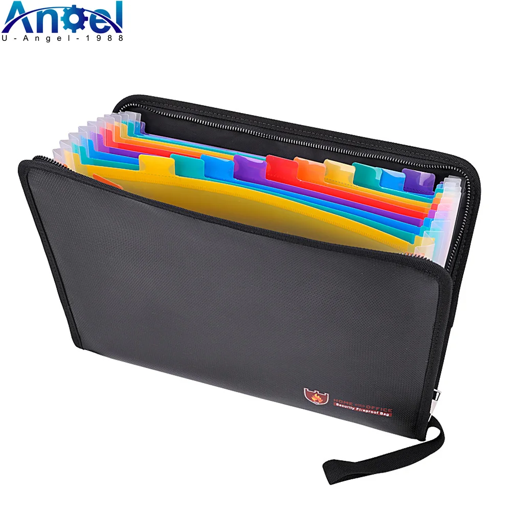 Portable Fireproof Water Resistant Document Bag Large Capacity Money ...
