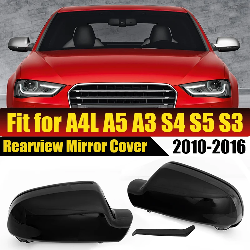 1 Pair Rearview Mirror Cover Cap With Lane Assist For Audi A4 B8.5 S4 ...