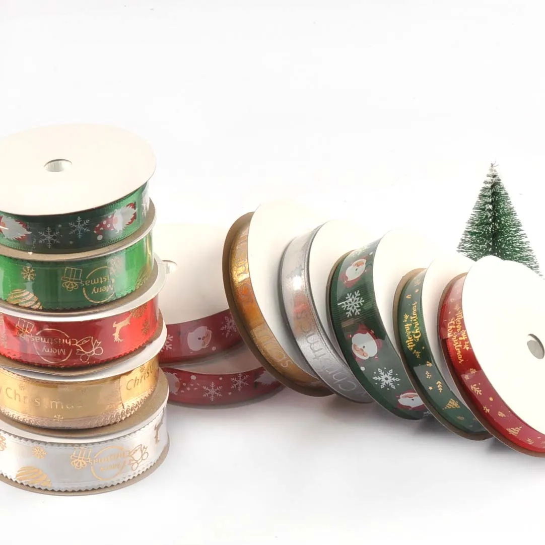 5-20Yard-15-19-25-26mm-Christmas-Ribbon-Printed-Grosgrain-Polyester ...