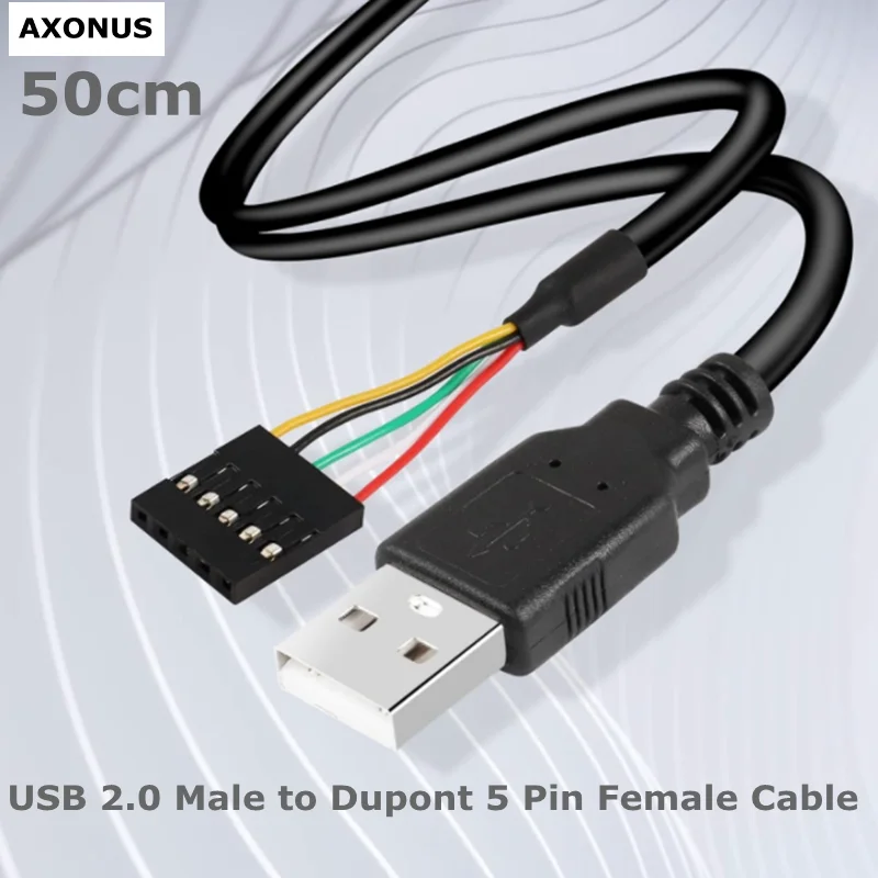 5Pin Dupont Female to USB 2.0 Male Extension Cable 0.5m Cable 2.54mm ...