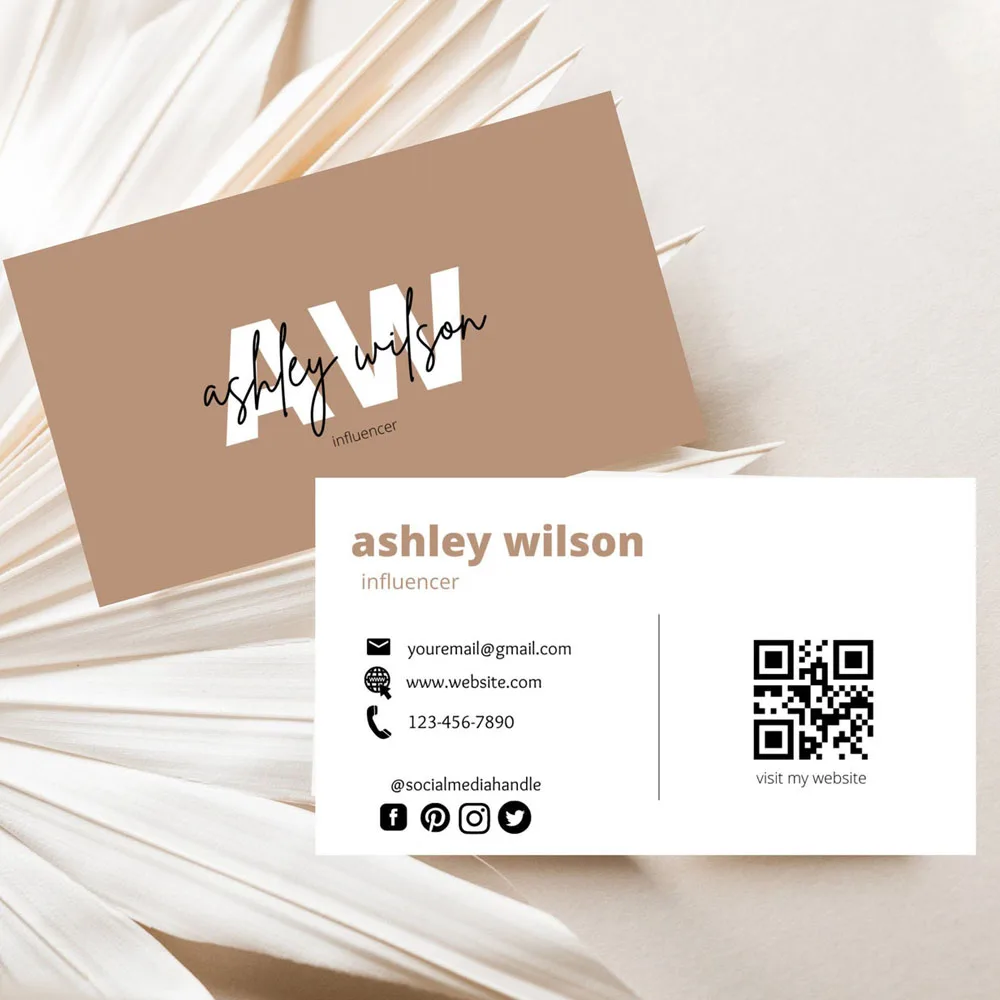 Minimalist Brown Business Card 300gsm Paper Cards With Logo Printing ...