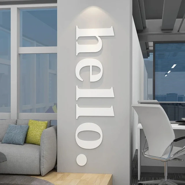 Solid Letter Wall Sticker Hallway Wall Decal 3D Acrylic Wall Sticker ...