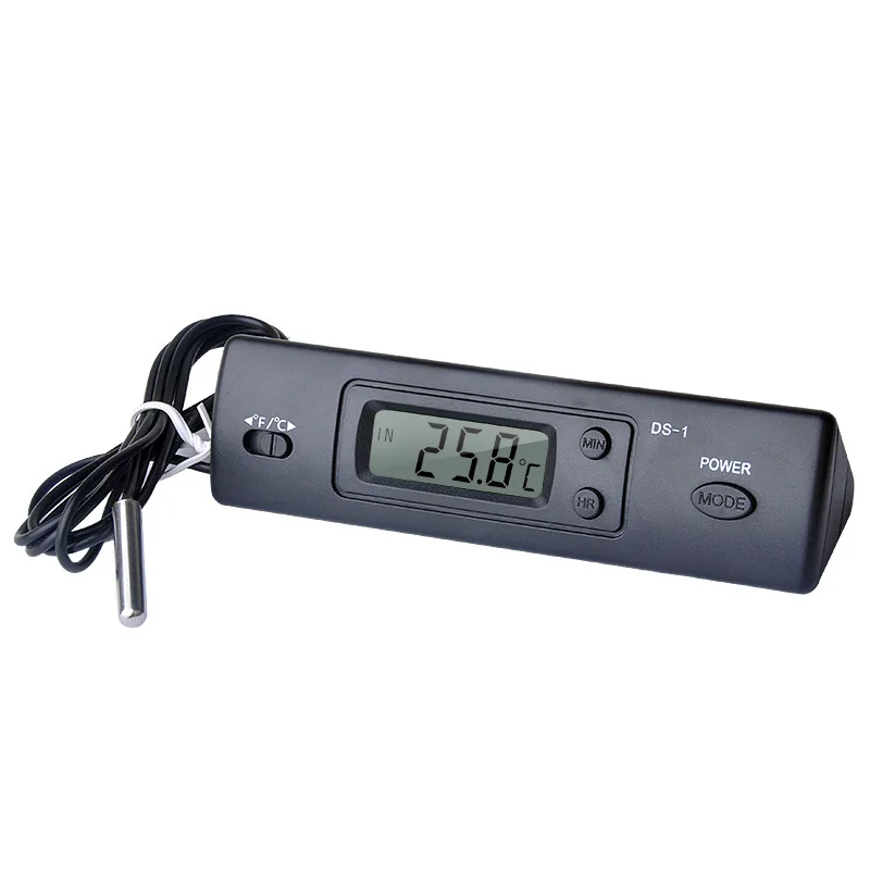 LCD Car Thermometer Clock C/F Temperature Sensor Controller Indoor ...