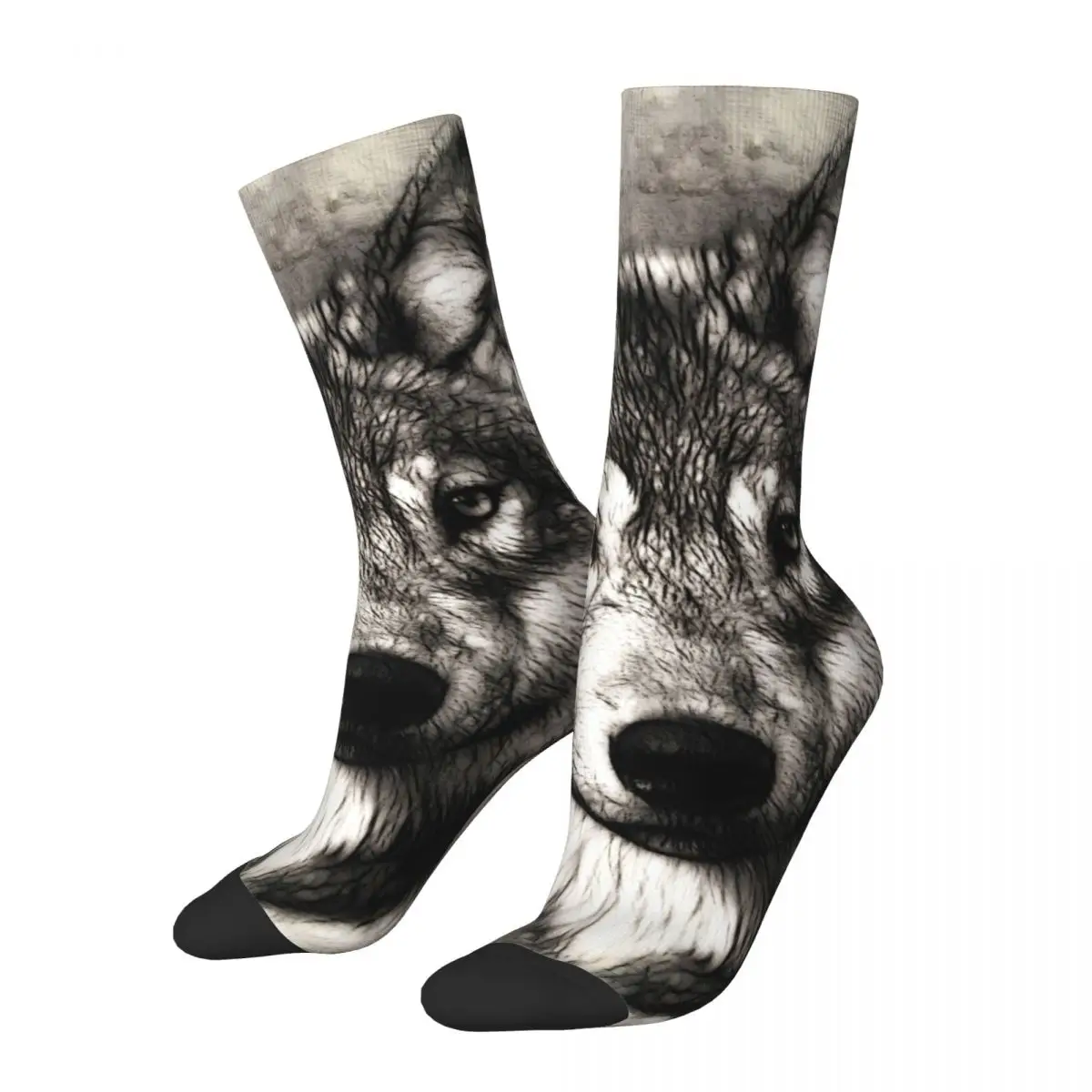 Funny-Crazy-Sock-for-Men-Wolf-Hip-Hop-Vintage-Happy-Breathable-Seamless ...
