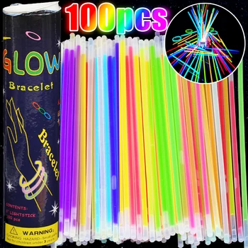 Luminous Colorful Glow Sticks Fluorescence Glowing in The Dark DIY ...