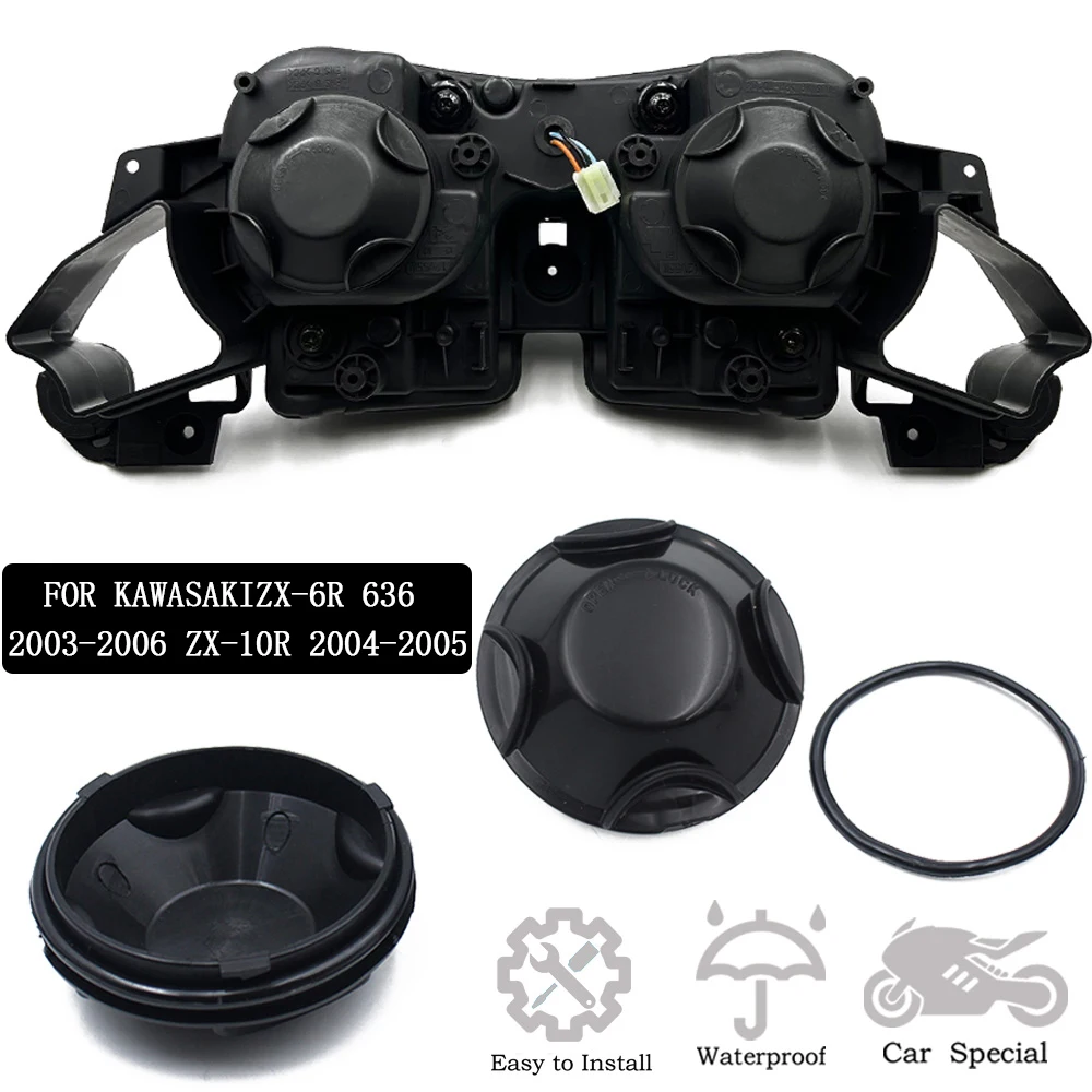 Motorcycle-Front-Headlight-Rear-Cover-Headlamp-Cap-For-Kawasaki-ZX-6R ...