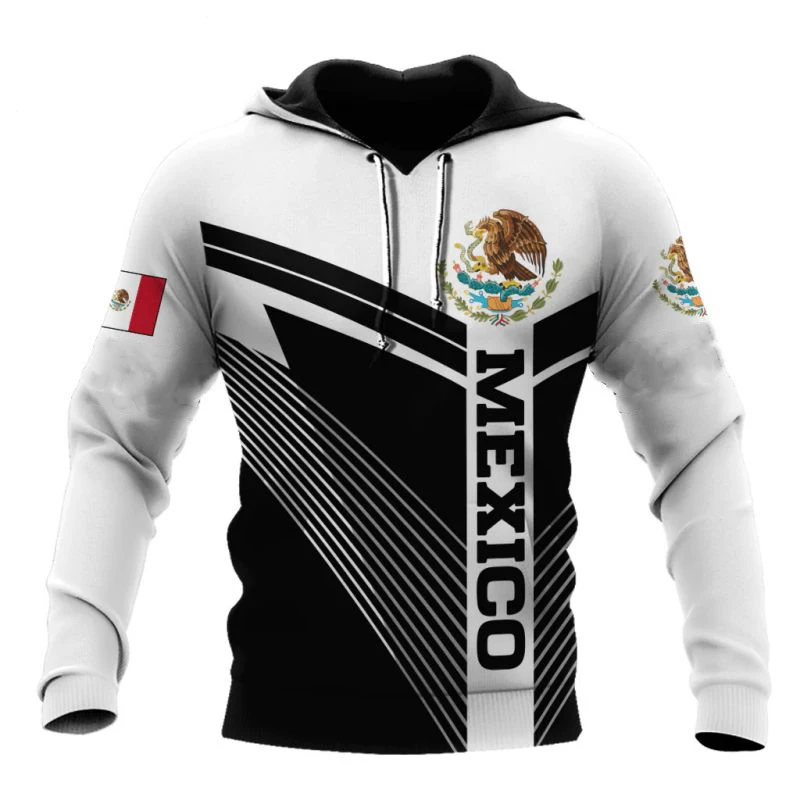 Sudadera con capucha para hombre y mujer, con estampado 3D de la bandera nacional de México ...