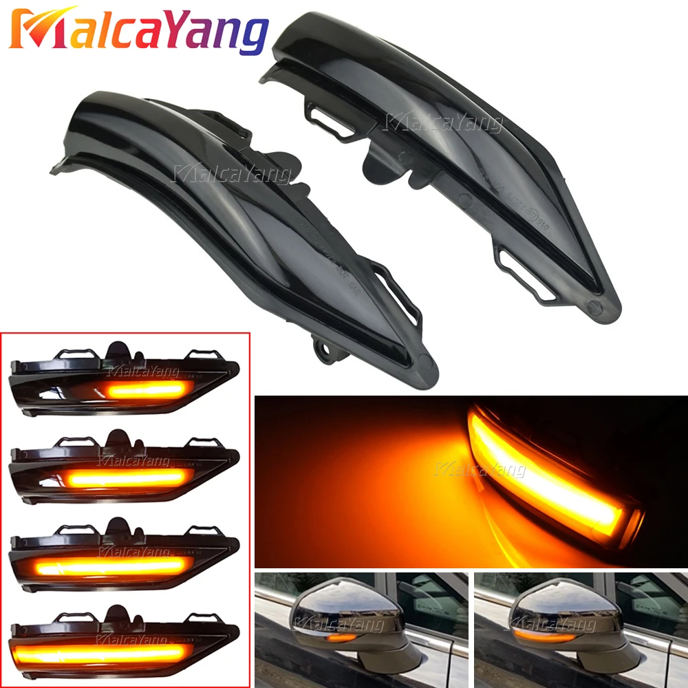 2pcs Rearview Car Side Wing Mirror Led Turn Signal Light For Ford ...