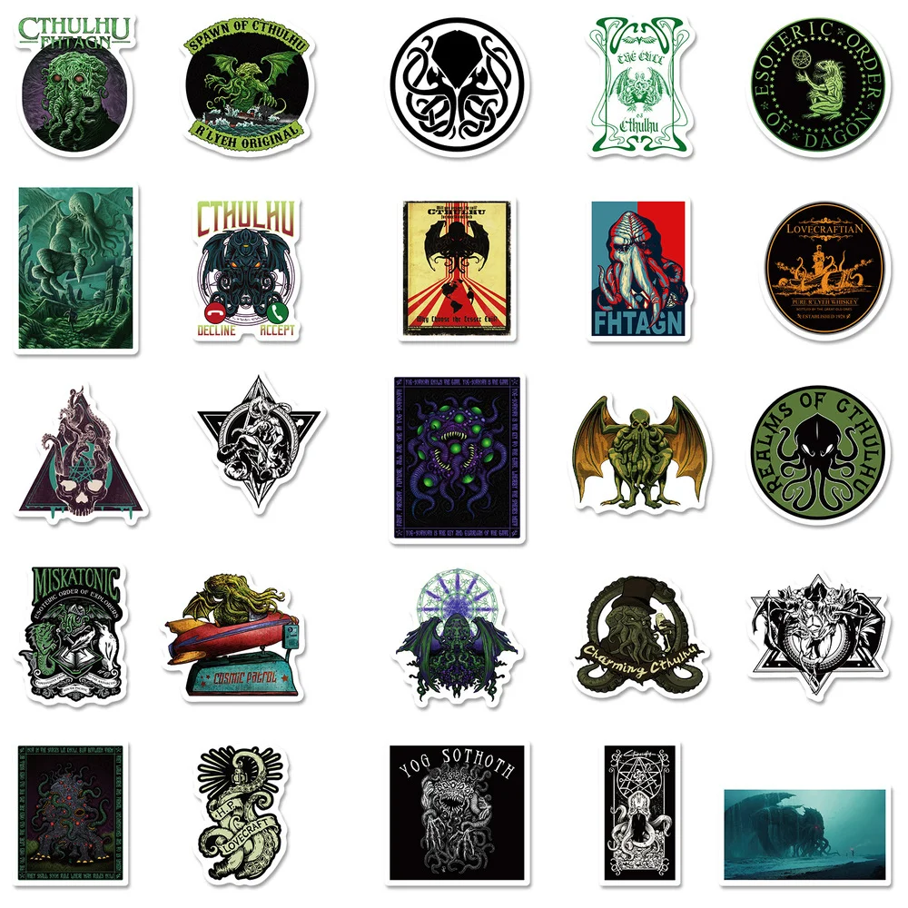 10-50Pcs-Mixed-Cartoon-Skeleton-Horror-Great-Cthulhu-Mythos-Stickers ...
