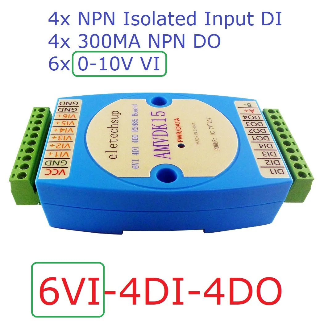 6VI/4DI/4DO 0 10V Input / Digital input and output module / RS485 ...
