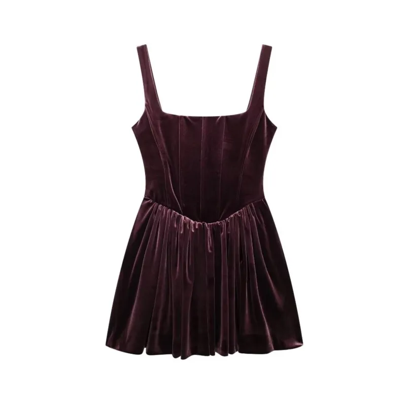 TRAF-Corset-Style-Short-Dress-For-Women-Autumn-Sexy-Backless-Pleated ...