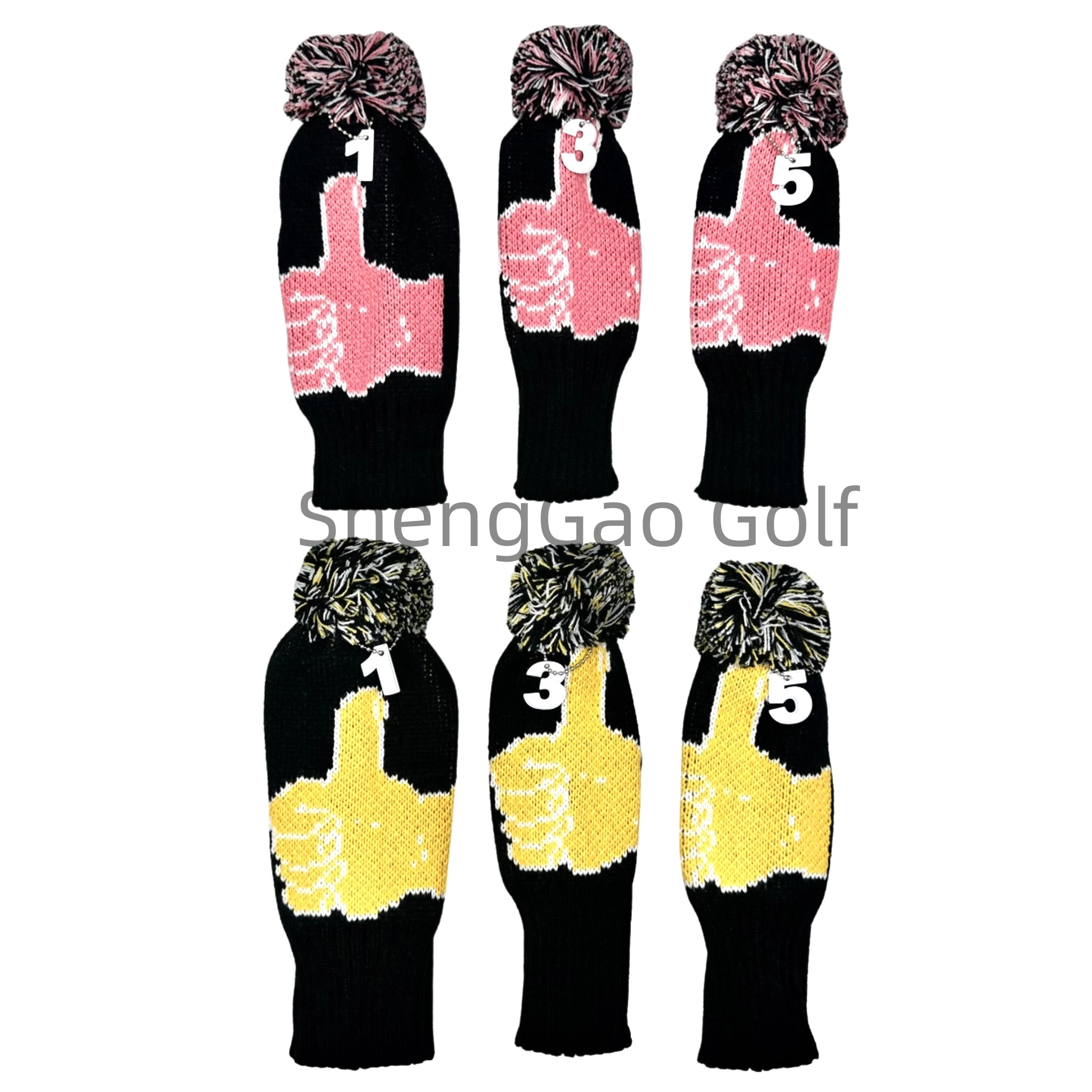 Golf-Thumb-Pattern-clubs-Head-Knitted-cover-Driver-Head-Covers-Fairway ...